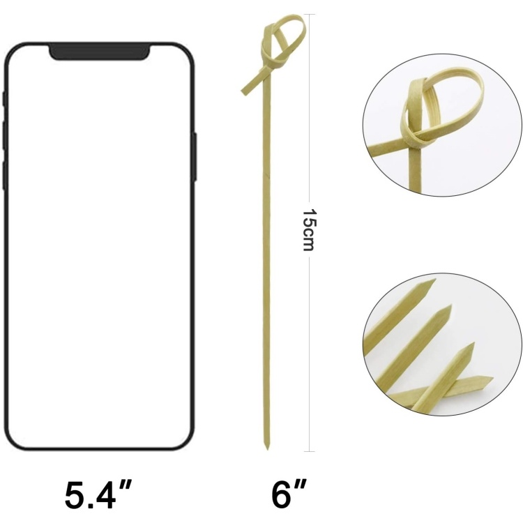 15 cm Eco-Friendly Gun-Shaped Bamboo Skewers for Cocktails and Appetizers