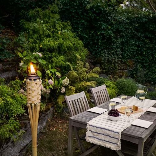 Outdoor Bamboo Torch for Garden Decoration and Ambient Lighting