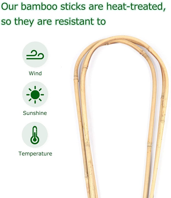 Eco-Friendly Bamboo Garden U-Hoop Trellis - Ideal for Climbing Flowers ...