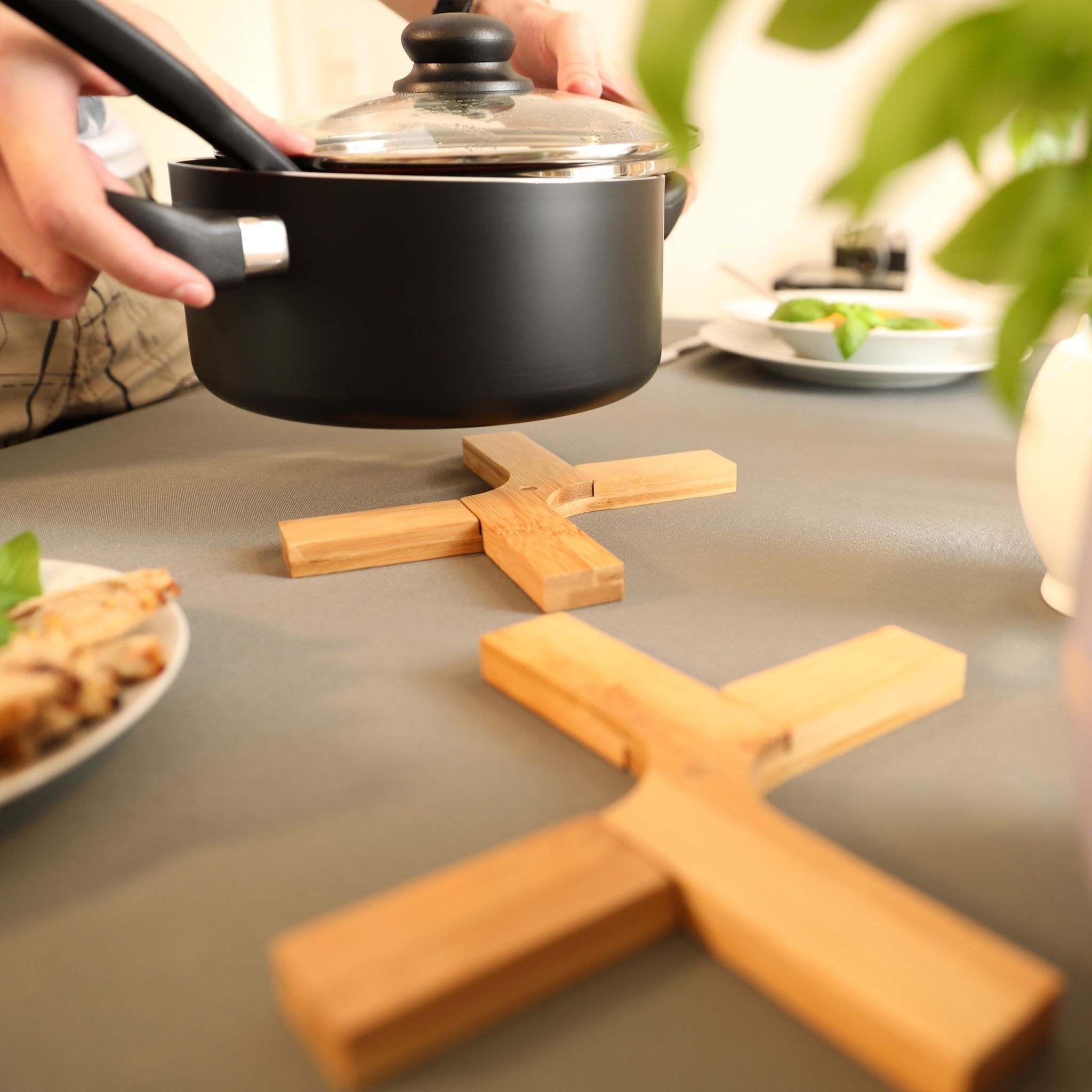 Master the Art of Table Setting with KingNote’s Bamboo Folding Trivets ...
