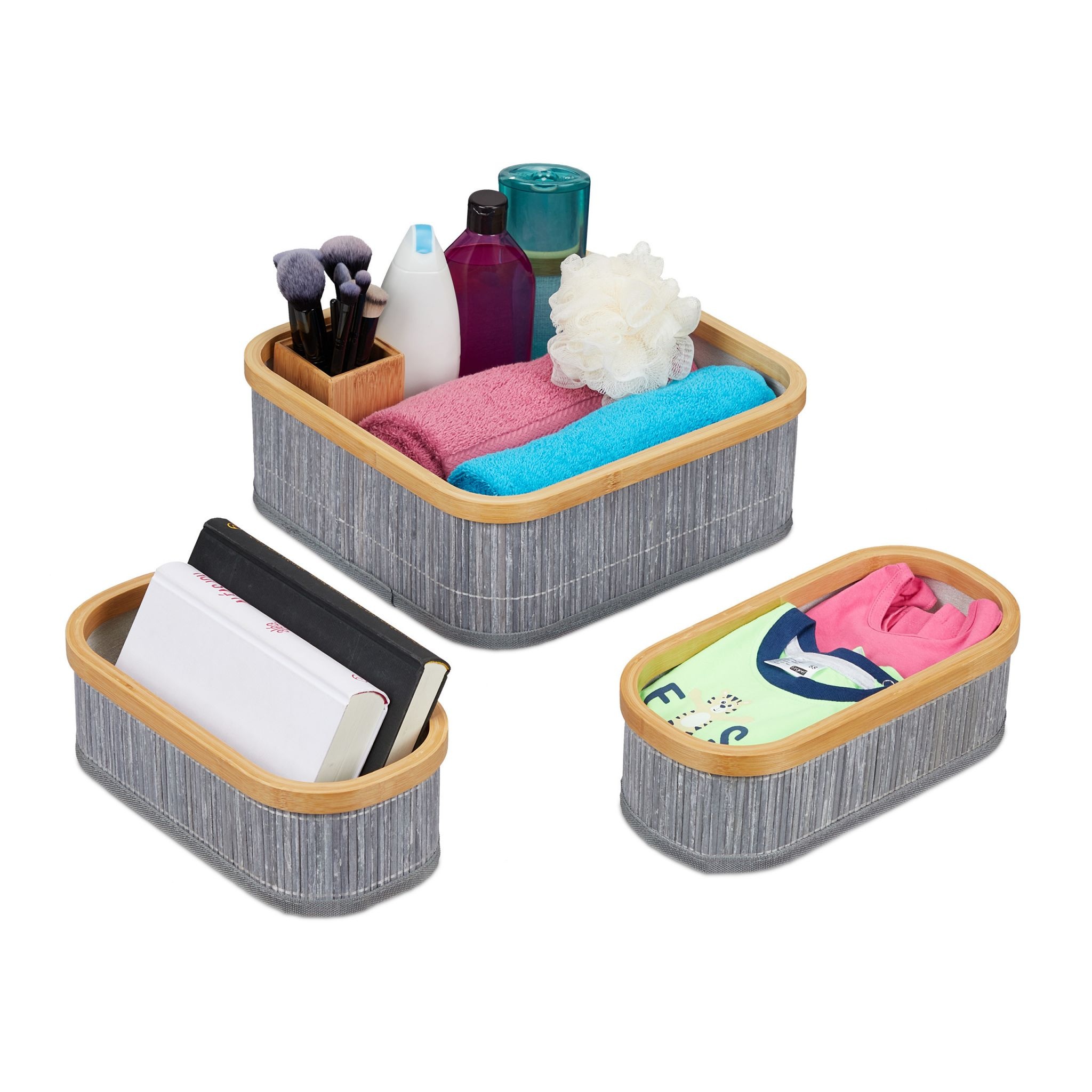 Maximize Home Efficiency with Stylish Bamboo Storage Baskets – Set of 3 ...