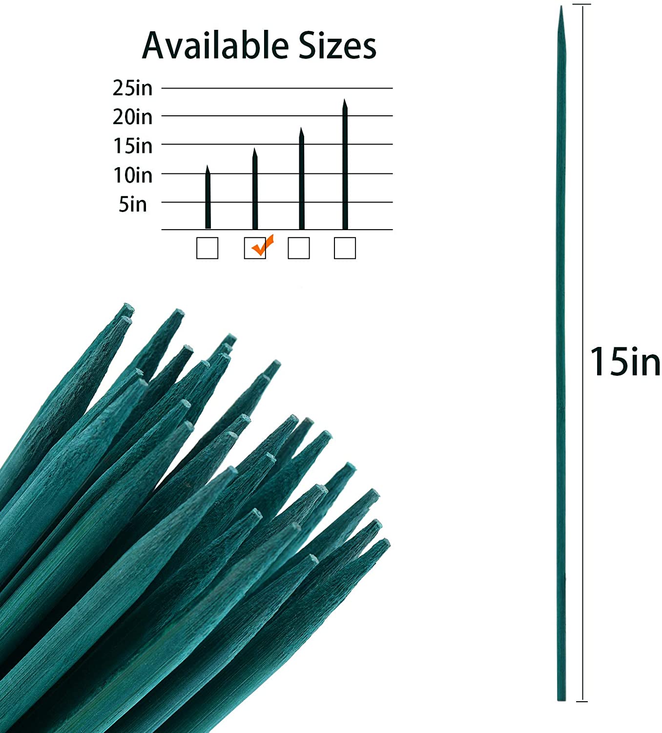 Premium Color-Dyed Green Bamboo Sticks – Versatile Plant Support for ...